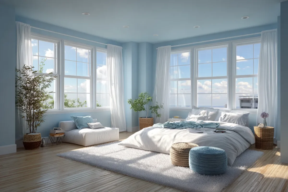 21 Amazing Sky Blue Two Colour Combination For Bedroom Walls